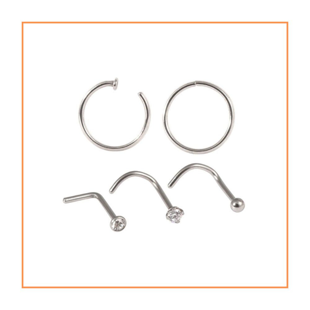 5 Piece Nostril Piercing Multi Pack – Lighthouse Tattoo & Piercing Studio